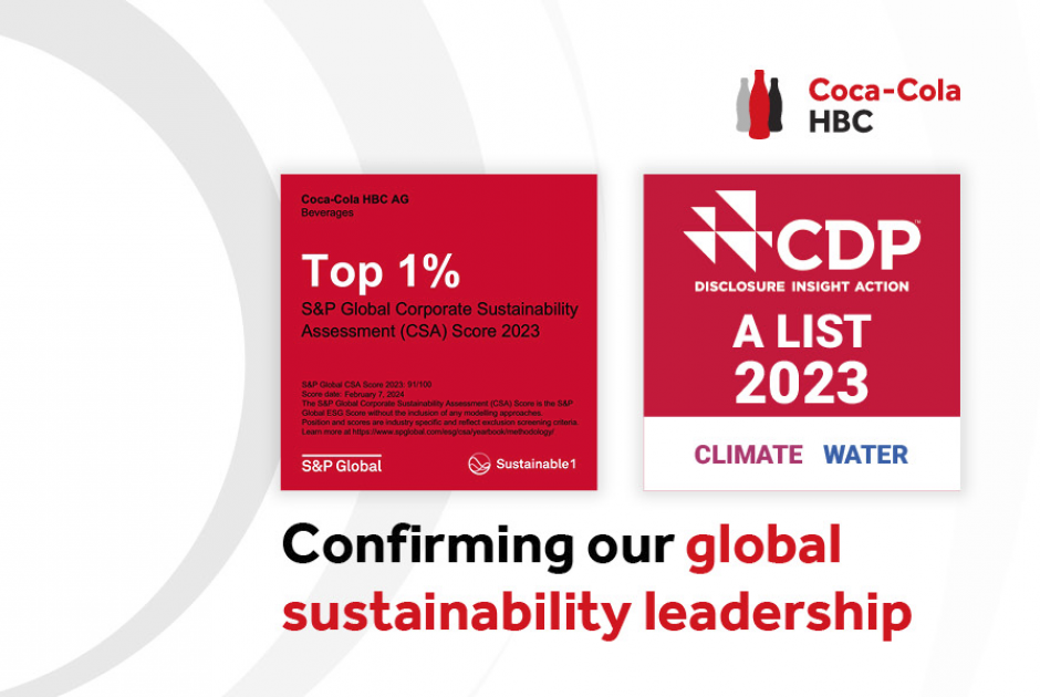 Όμιλος Coca-Cola HBC: Οι κορυφαίες επιδόσεις σε αξιολογήσεις ESG επιβεβαιώνουν τον ηγετικό του ...